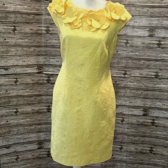 SD Collection | Dresses | Sd Collection Yellow Dress With Floral Accent ...